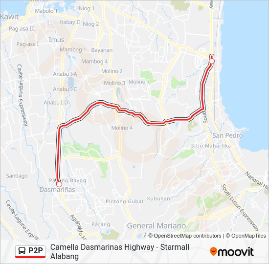 P2P Route: Schedules, Stops & Maps - Starmall Alabang‎→Camella ...