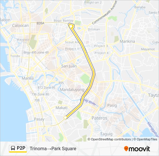 P2P Route: Schedules, Stops & Maps - Trinoma‎→Park Square (Updated)