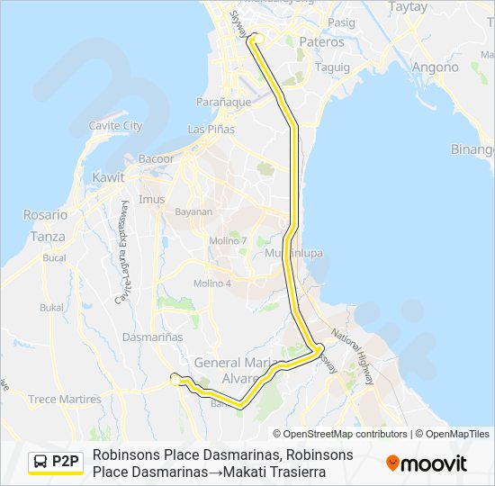 P2P Route: Schedules, Stops & Maps - Robinsons Place Dasmarinas ...