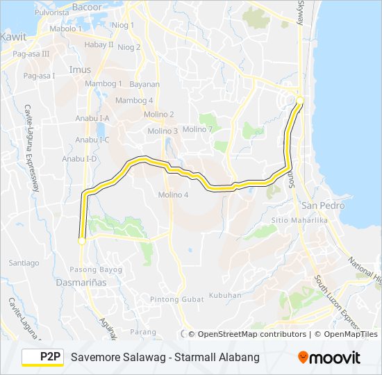 p2p Route: Schedules, Stops & Maps - Starmall Alabang‎→Savemore Salawag ...