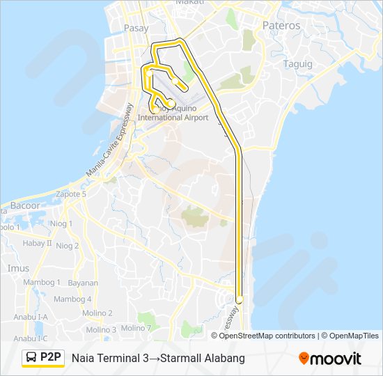 p2p Route: Schedules, Stops & Maps - Naia Terminal 3‎→Starmall Alabang ...