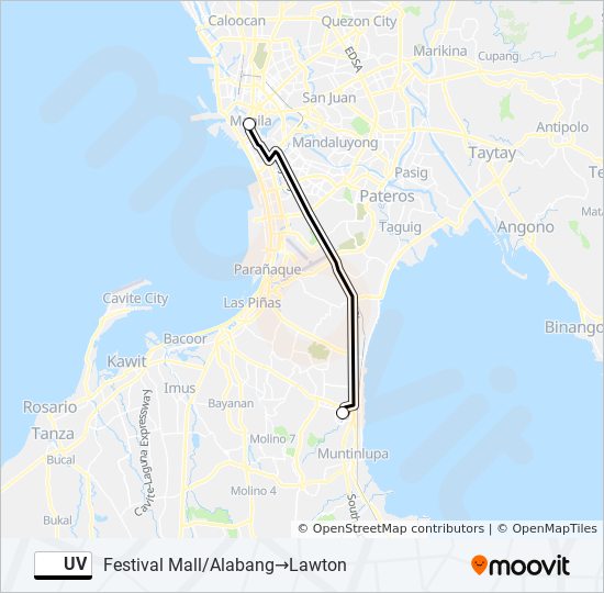 uv Route: Schedules, Stops & Maps - Festival Mall/Alabang‎→Lawton (Updated)