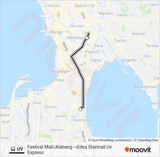 UV Route: Schedules, Stops & Maps - Festival Mall/Alabang‎→Edsa ...