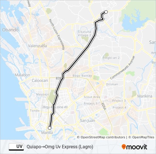 uv Route: Schedules, Stops & Maps - Quiapo‎→Omg Uv Express (Lagro ...