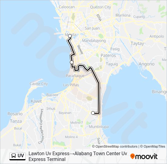 UV Route: Schedules, Stops & Maps - Lawton Uv Express‎→Alabang Town ...
