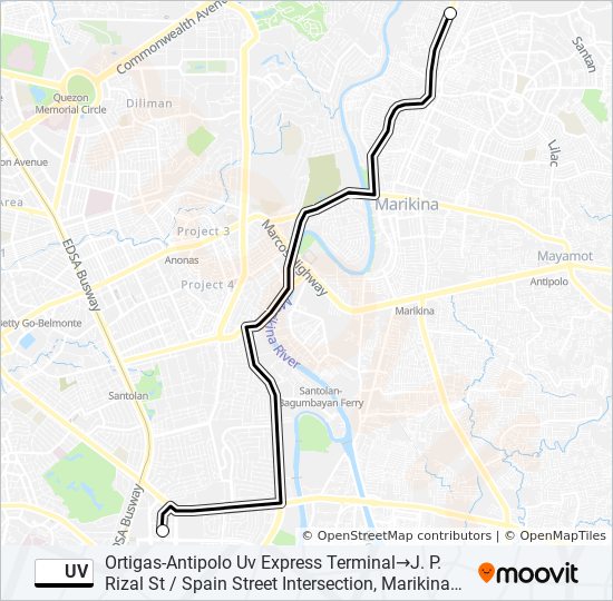 uv Route: Schedules, Stops & Maps - Ortigas-Antipolo Uv Express ...