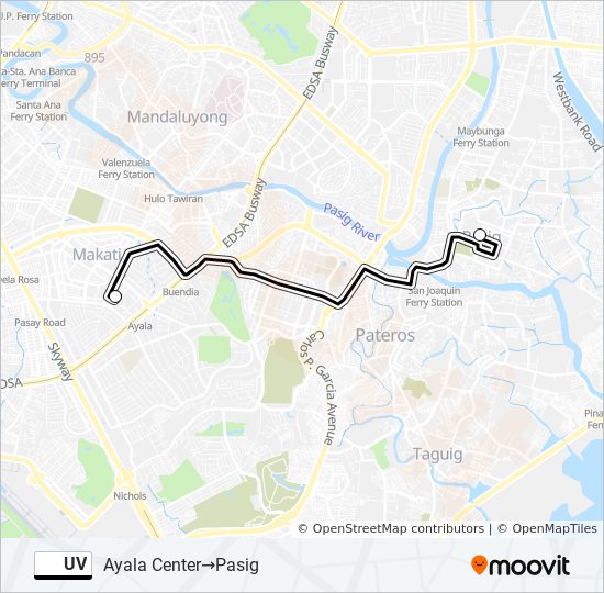 uv Route: Schedules, Stops & Maps - Ayala Center‎→Pasig (Updated)