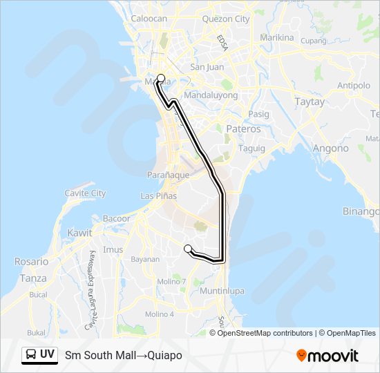 UV Route: Schedules, Stops & Maps - Sm South Mall‎→Quiapo (Updated)