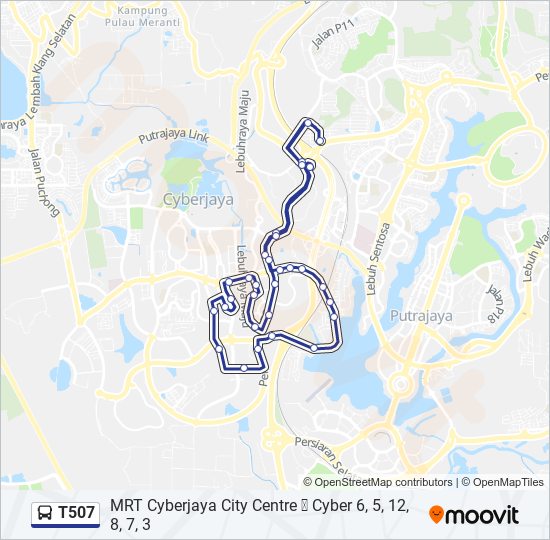 t507 Route: Schedules, Stops & Maps - MRT Cyberjaya City Centre ↺ Cyber 6, 5, 12, 8, 7, 3 (Updated)