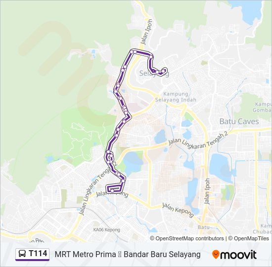 T114 Route: Schedules, Stops & Maps - MRT Metro Prima ↺ Bandar Baru ...
