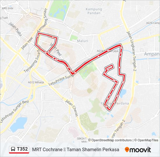 T352 Route: Schedules, Stops & Maps - MRT Cochrane ↺ Taman Shamelin ...