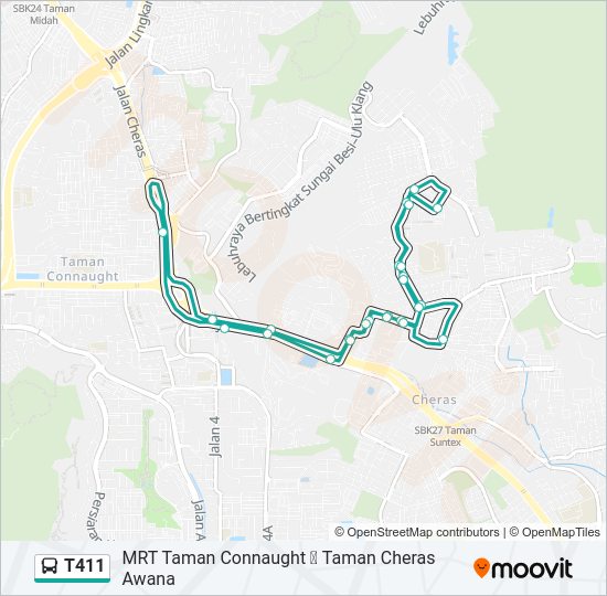 T411 Route: Schedules, Stops & Maps - MRT Taman Connaught ↺ Taman ...