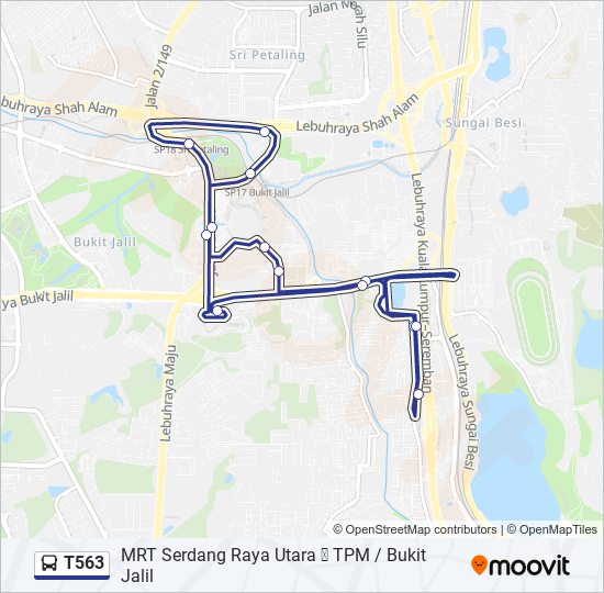 t563 Route: Schedules, Stops & Maps - MRT Serdang Raya Utara ↺ Tpm / Bukit Jalil (Updated)
