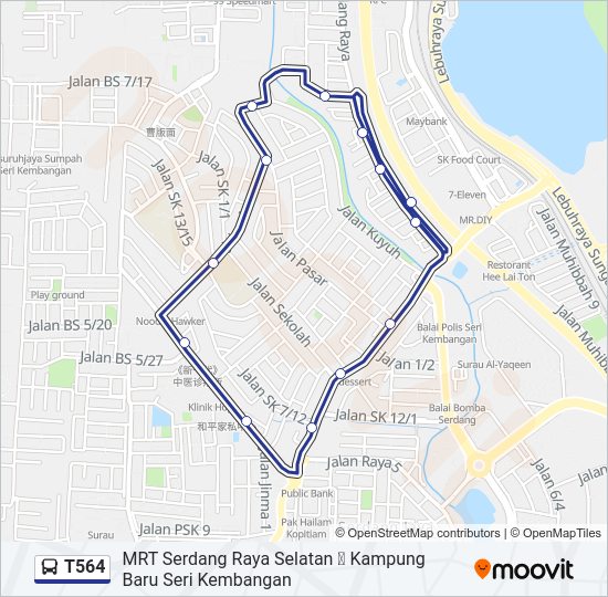 T564 Route: Schedules, Stops & Maps - MRT Serdang Raya Selatan ↺ ...
