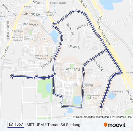 t567 Route: Schedules, Stops & Maps - MRT Upm ↺ Taman Sri Serdang (Updated)