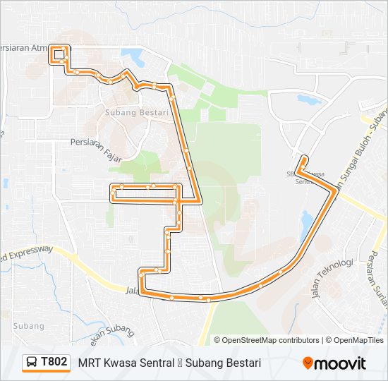 T802 Route: Schedules, Stops & Maps - MRT Kwasa Sentral ↺ Subang ...