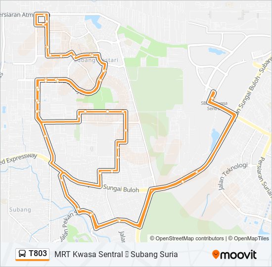 t803 Route: Schedules, Stops & Maps - MRT Kwasa Sentral ↺ Subang Suria ...