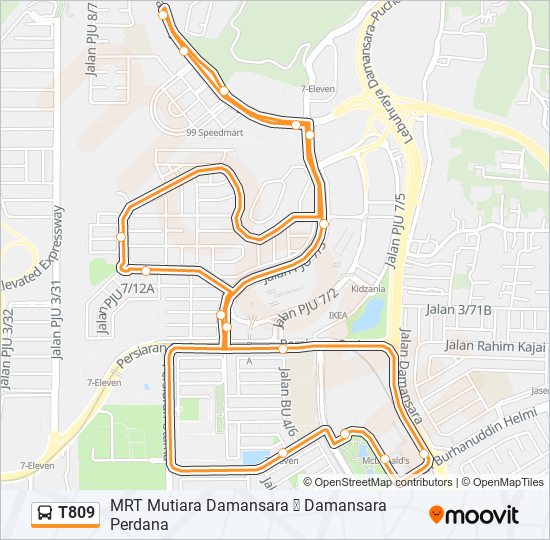 t809 Route: Schedules, Stops & Maps - MRT Mutiara Damansara ↺ Damansara Perdana (Updated)