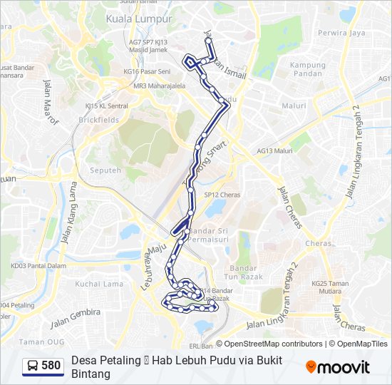 580 Route: Schedules, Stops & Maps - Bukit Bintang (Updated)