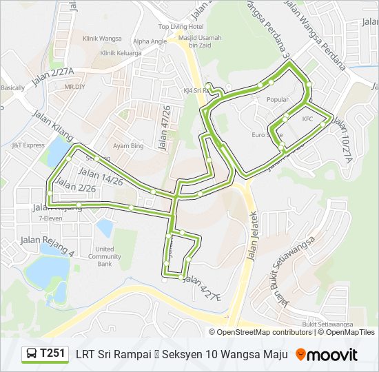 t251 Route: Schedules, Stops & Maps - LRT Sri Rampai ↺ Seksyen 10 ...