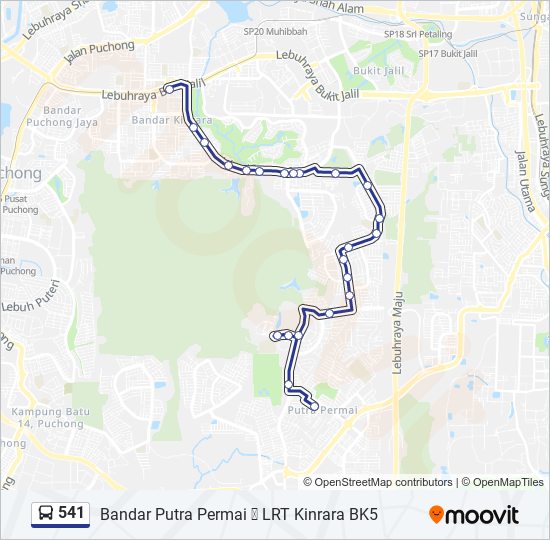 541 Route: Schedules, Stops & Maps - LRT Kinrara Bk5 (Updated)