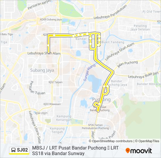 sj02 Route: Schedules, Stops & Maps - LRT Pusat Bandar Puchong ↺ LRT ...