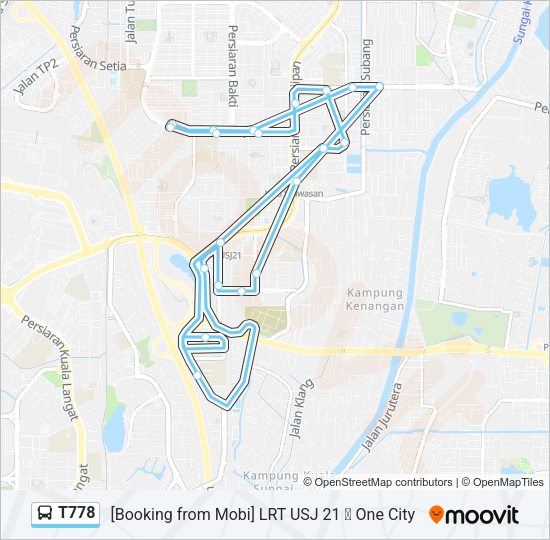 T778 Route: Schedules, Stops & Maps - [Booking from Mobi] LRT USJ 21 ↺ ...