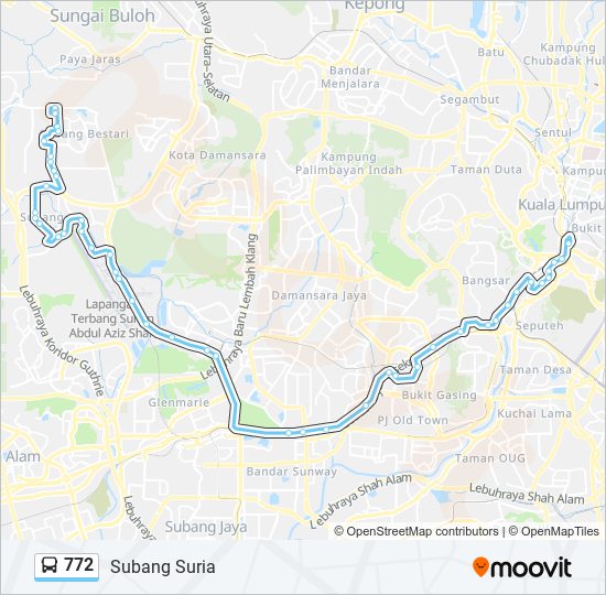 772 Route: Schedules, Stops & Maps - Subang Suria (Updated)