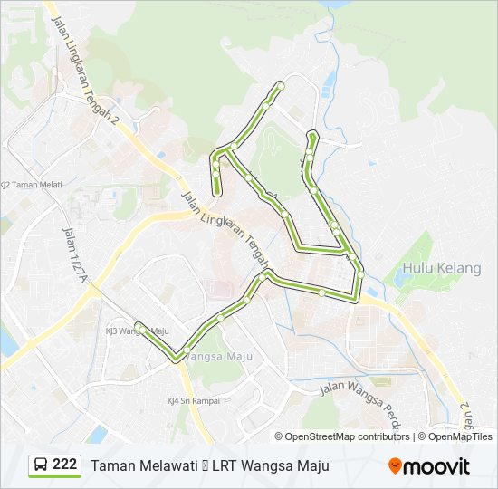 222 Route: Schedules, Stops & Maps - LRT Wangsa Maju (Updated)
