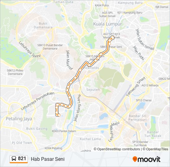 821 Route: Schedules, Stops & Maps - Hab Pasar Seni (Updated)