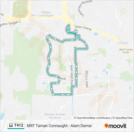 T412 Route: Schedules, Stops & Maps - MRT Taman Connaught - Alam Damai ...