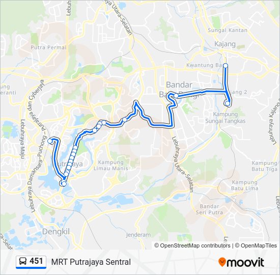 451 Route: Schedules, Stops & Maps - MRT Putrajaya Sentral (Updated)