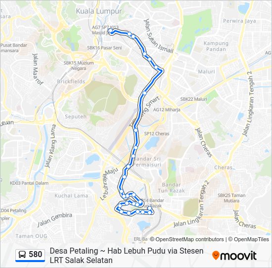 580 Route: Schedules, Stops & Maps - Desa Petaling (Updated)