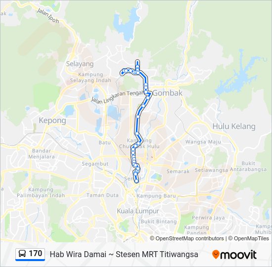 170 Route: Schedules, Stops & Maps - Stesen MRT Titiwangsa (Updated)
