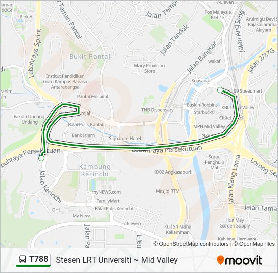 t788 Route: Schedules, Stops & Maps - Midvalley North Court (Updated)