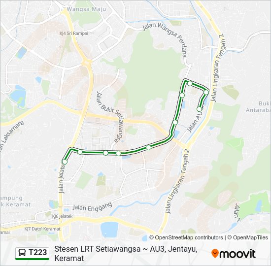 T223 Route: Schedules, Stops & Maps - Stesen LRT Setiawangsa (Updated)