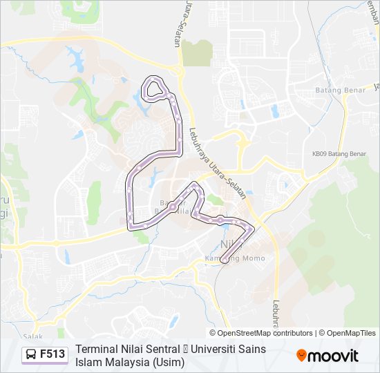 f513 Route: Schedules, Stops & Maps - Terminal Nilai Sentral ↺ ...