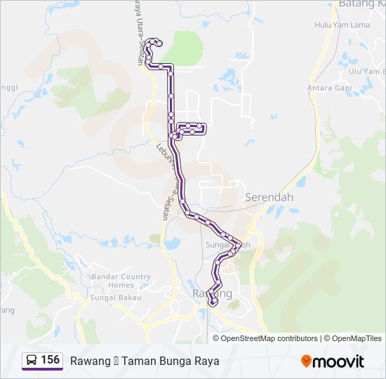 156 Route: Schedules, Stops & Maps - Rawang (Updated)
