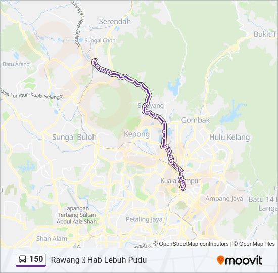 150 Route: Schedules, Stops & Maps - Rawang (Updated)