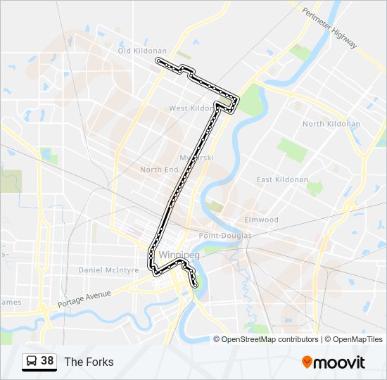 38 Route: Schedules, Stops & Maps - The Forks (Updated)