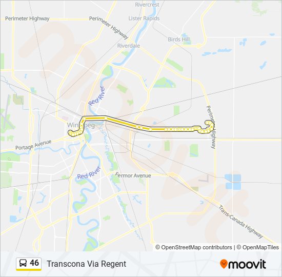 46 Route: Schedules, Stops & Maps - Transcona Via Regent (Updated)