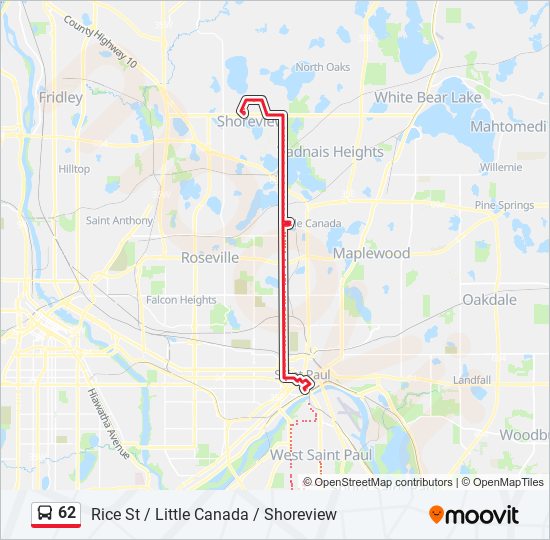 62 Route: Schedules, Stops & Maps - Rice St / Little Canada / Shoreview ...