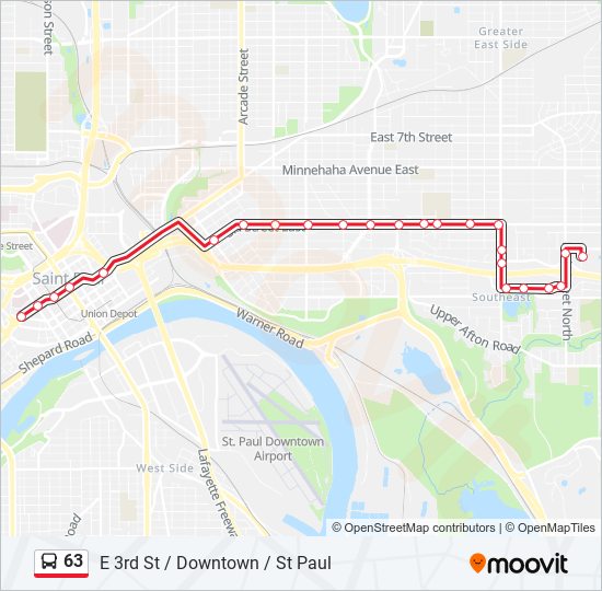 63 Route: Schedules, Stops & Maps - E 3rd St / Downtown / St Paul (Updated)