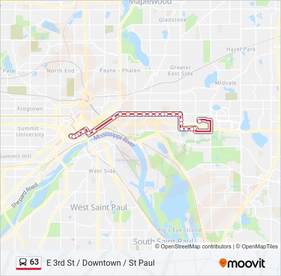 63 Route: Schedules, Stops & Maps - E 3rd St / Downtown / St Paul (Updated)