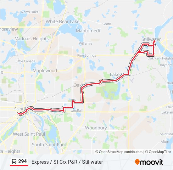 294 Route: Schedules, Stops & Maps - Express / St Crx P&R / Stillwater ...