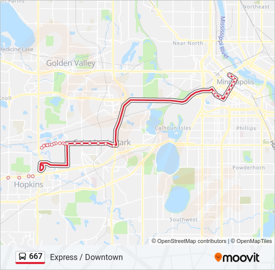 667 Route: Schedules, Stops & Maps - Express / Downtown (Updated)