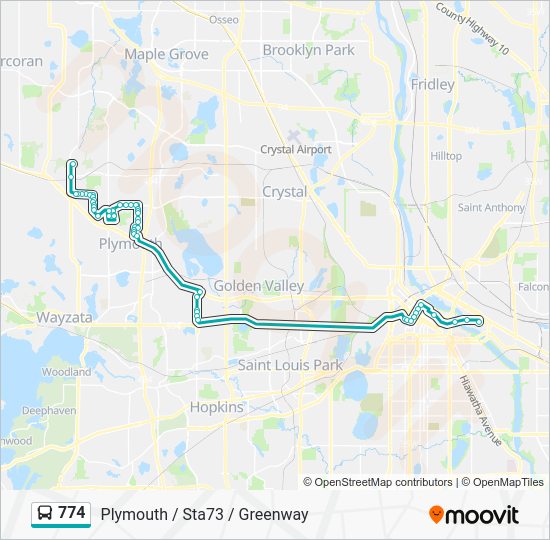774 Route: Schedules, Stops & Maps - Plymouth / Sta73 / Greenway (Updated)