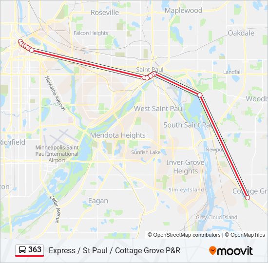 363 Route: Schedules, Stops & Maps - Express / St Paul / Cottage Grove ...
