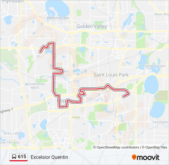 615 Route: Schedules, Stops & Maps - Excelsior Quentin (Updated)