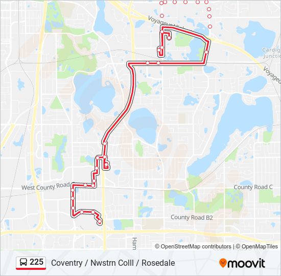 225 Route: Schedules, Stops & Maps - Coventry / Nwstrn Colll / Rosedale ...
